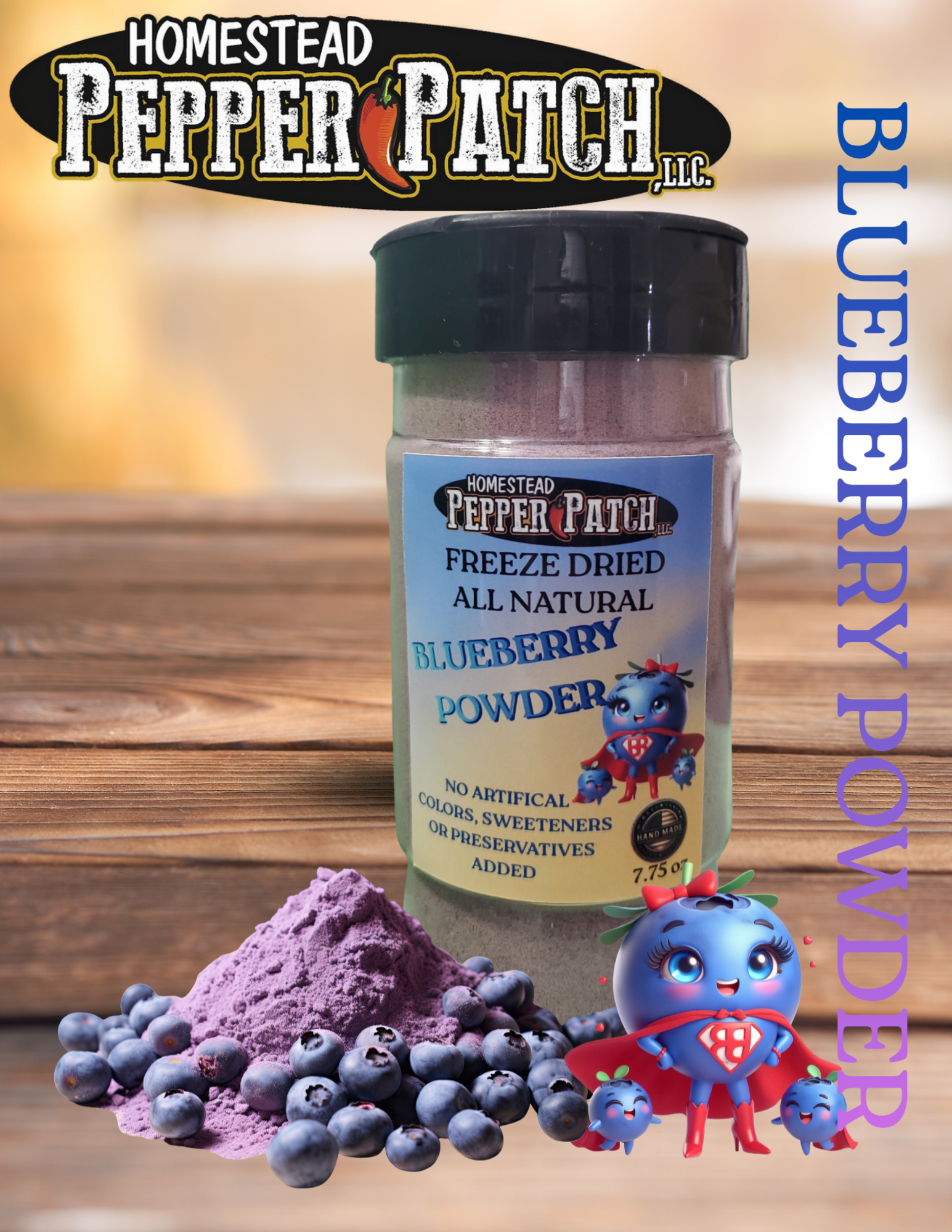 FREEZE DRIED BLUEBERRY POWDER – Homestead Pepper Patch LLC